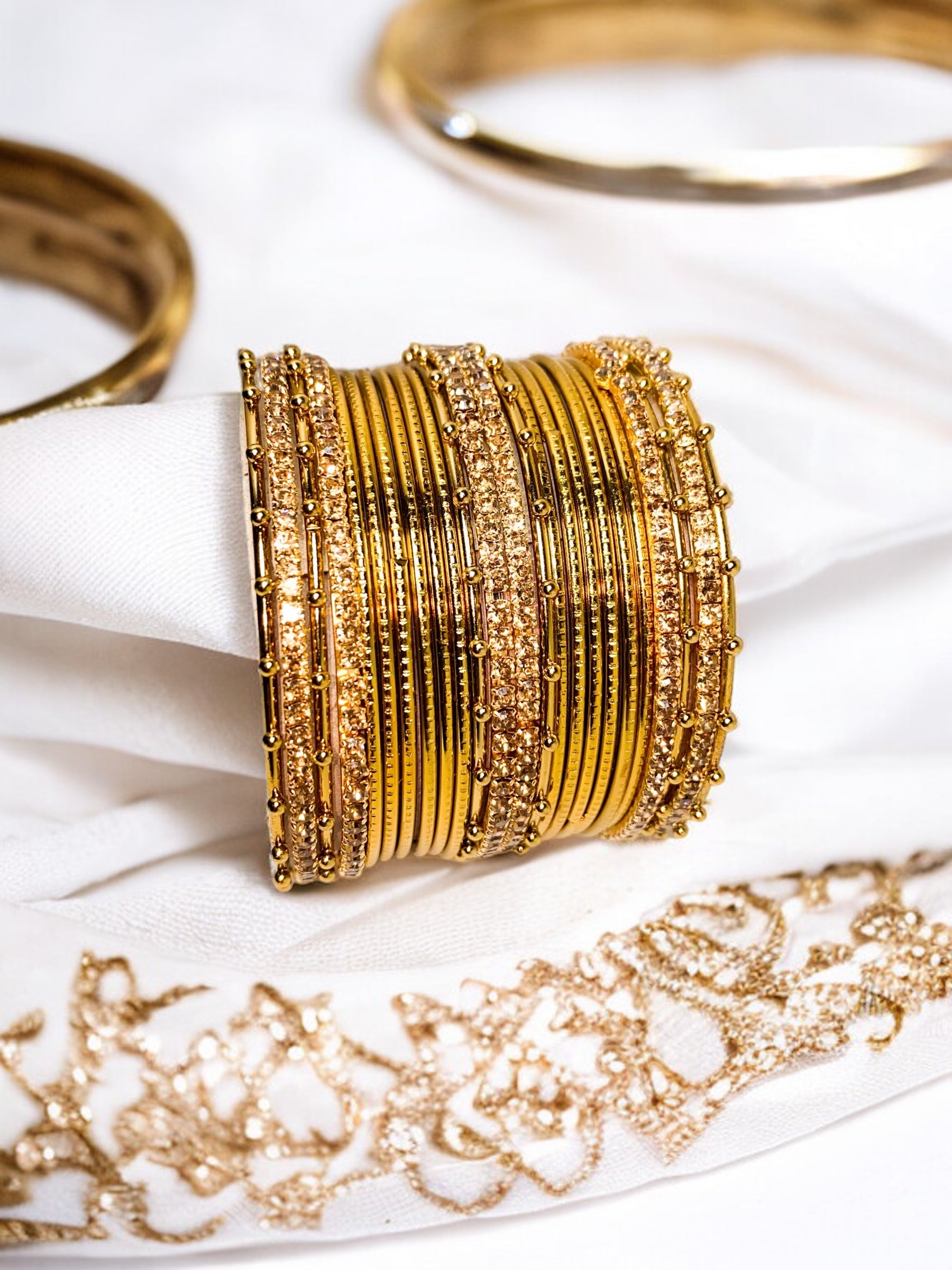 Antique Bangles Set with in golden & silver color -117 – Jeweller Hub